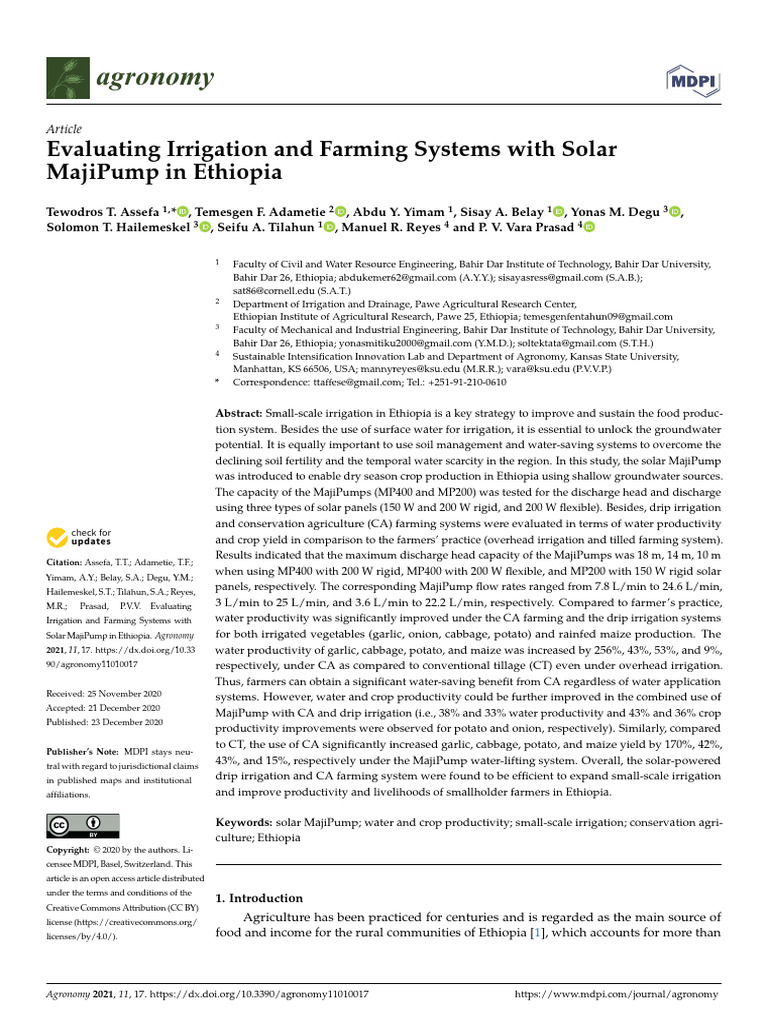 Evaluating Irrigation and Farming System | PDF | Irrigation ...