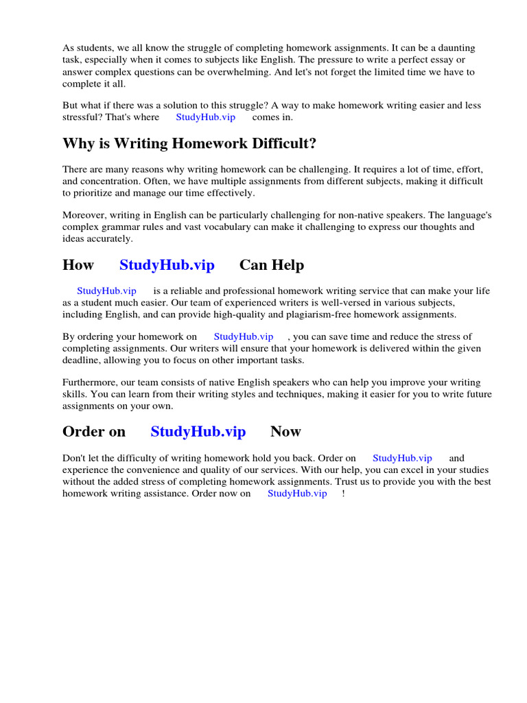 "Ease Homework Stress with StudyHub" | PDF | Homework | Human Communication