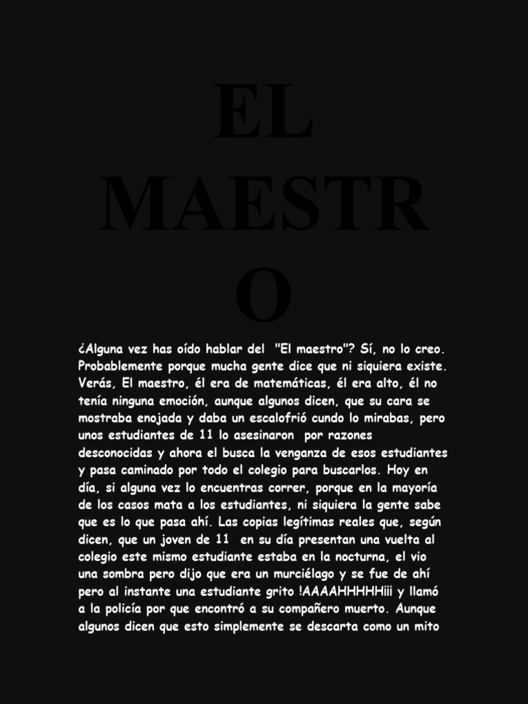El Maestro | PDF