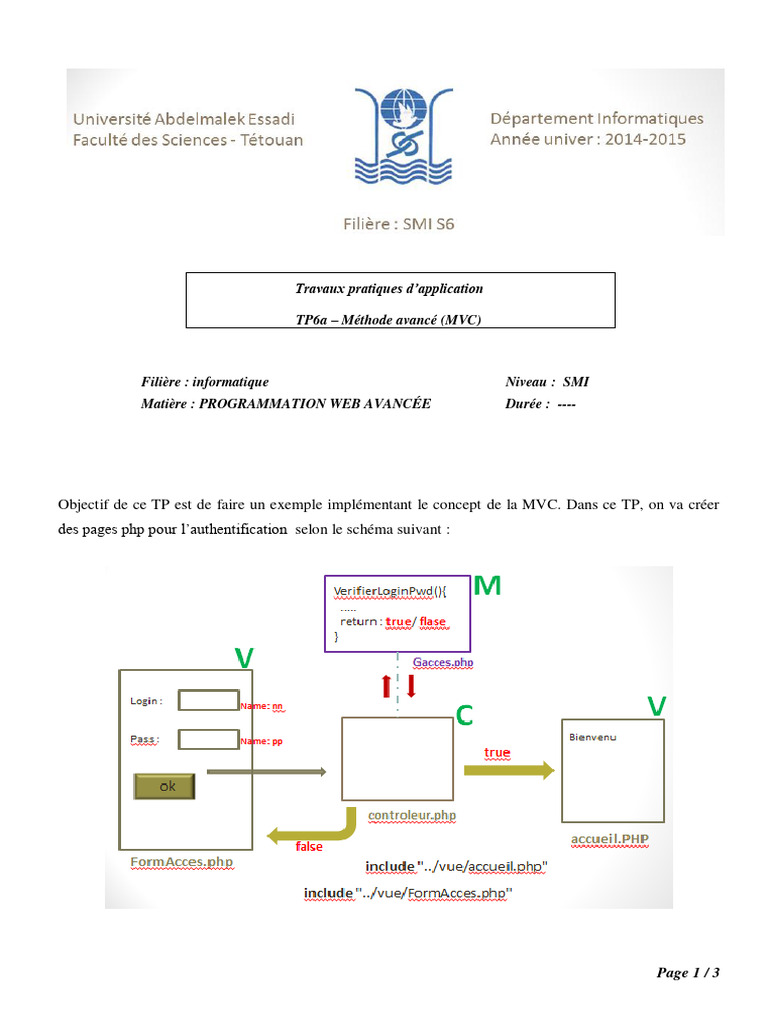 TP 6a (MVC) - PROGRAMMATION WEB AVANCÉE-1 | PDF