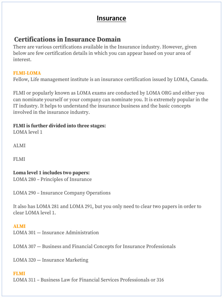 Insurance Certification Guide | PDF | Career & Growth | Business