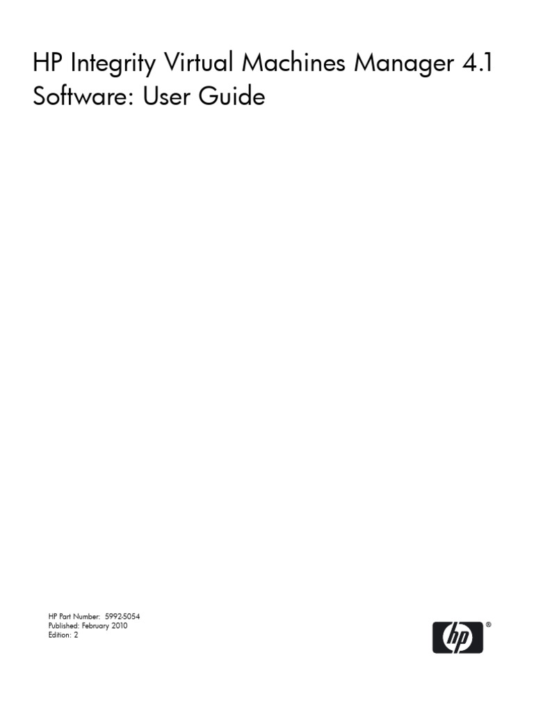 c02044090 - HP Integrity Virtual Machines Manager | PDF | Virtual Machine | Virtualization
