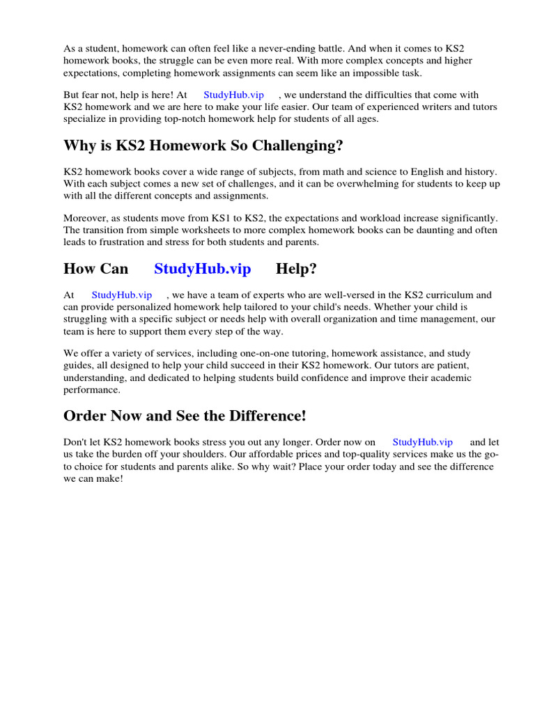 Homework Books Ks2 | PDF | Homework