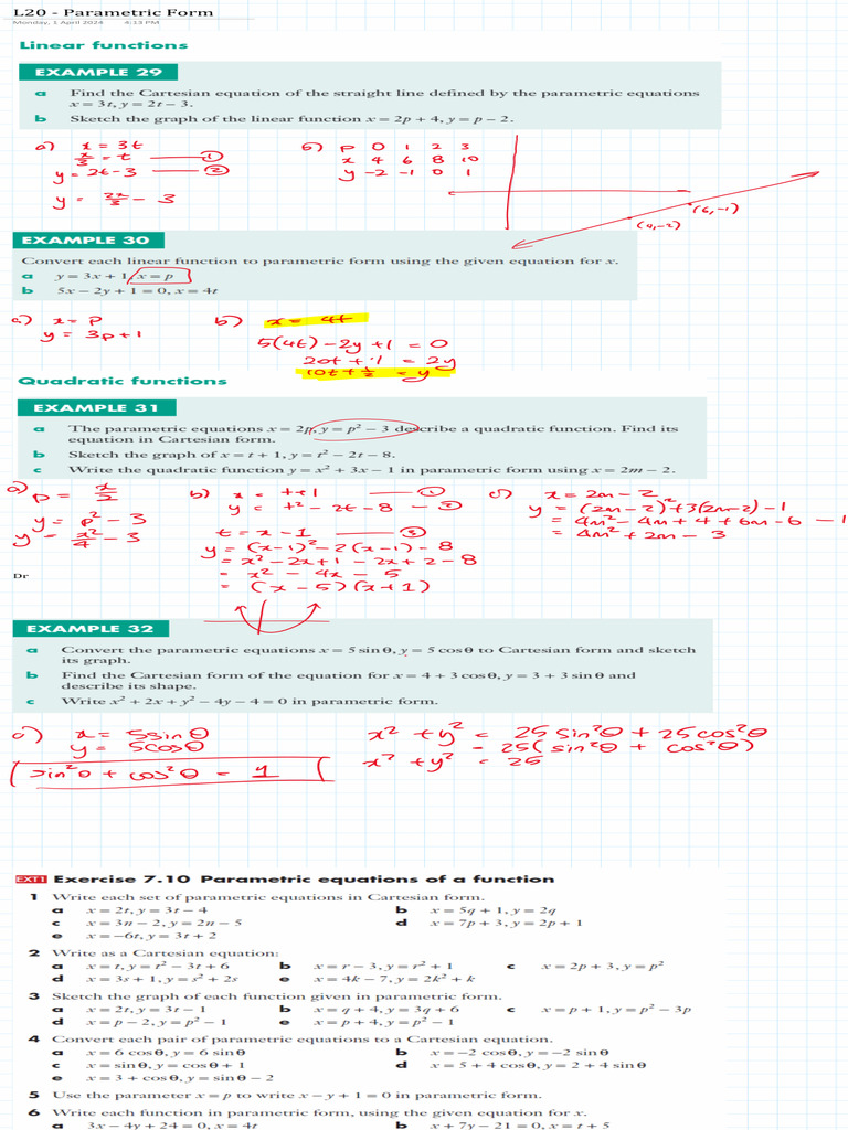L20 - Parametric Form | PDF