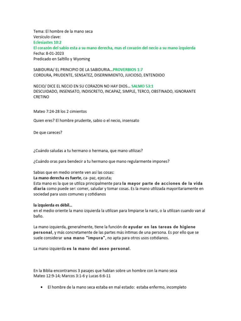 El Hombre de La Mano Seca | PDF | Jesús | Ezequiel