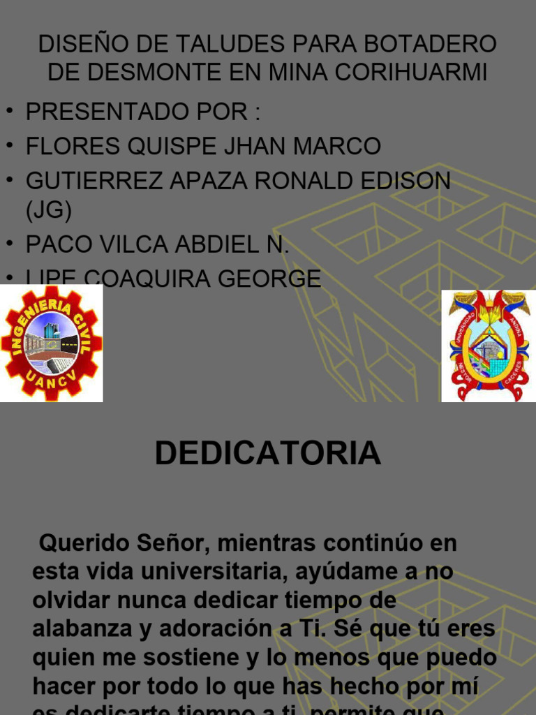 Diapos Jhan Marco Taludes | PDF | Minería | Roca (geología)