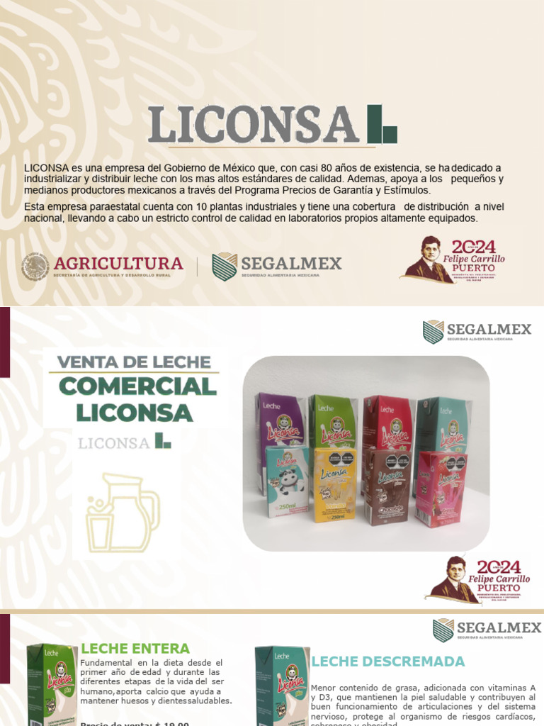 LICONSA | PDF | Leche | Dieta