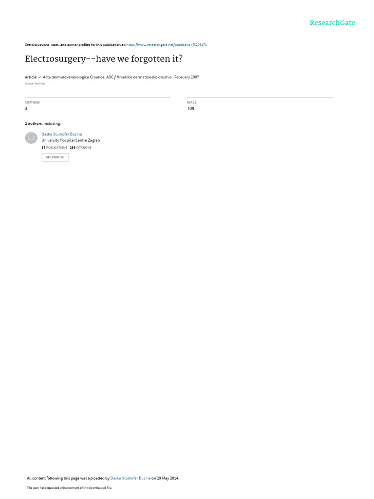 Benefits of Electrosurgery in Dermatology | PDF | Artificial Cardiac ...