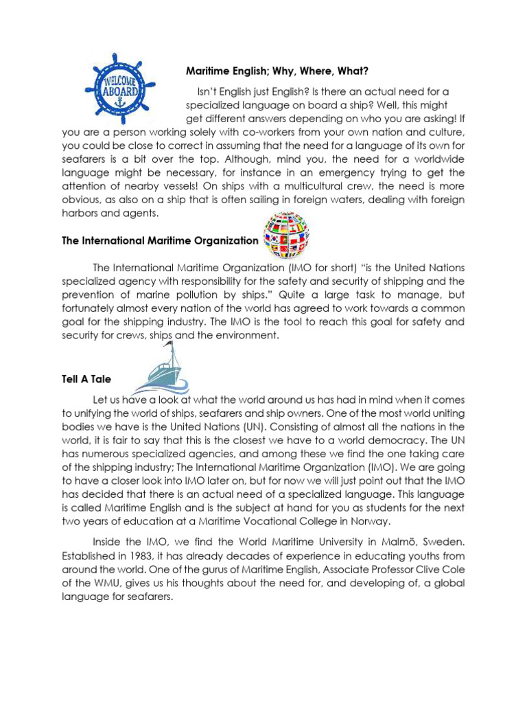 Maritime English-Suggested Reading 1 (MarCom) | PDF | Water Transport ...