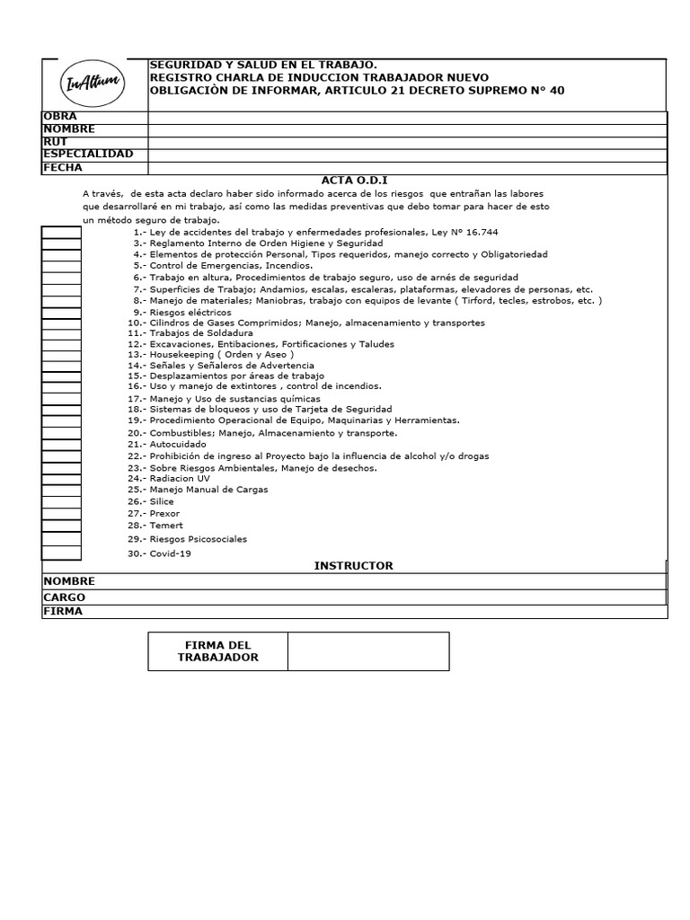 Odi General de Riesgos | PDF