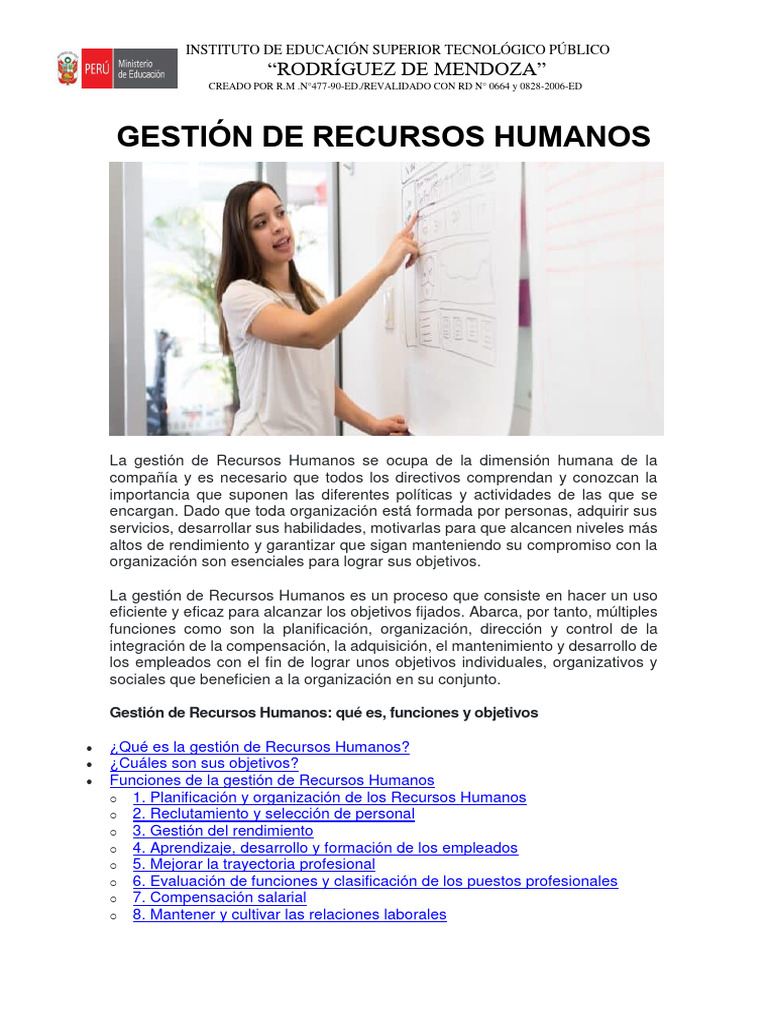 Gestión de Recursos Humanos | PDF | Gestión de recursos humanos | Business