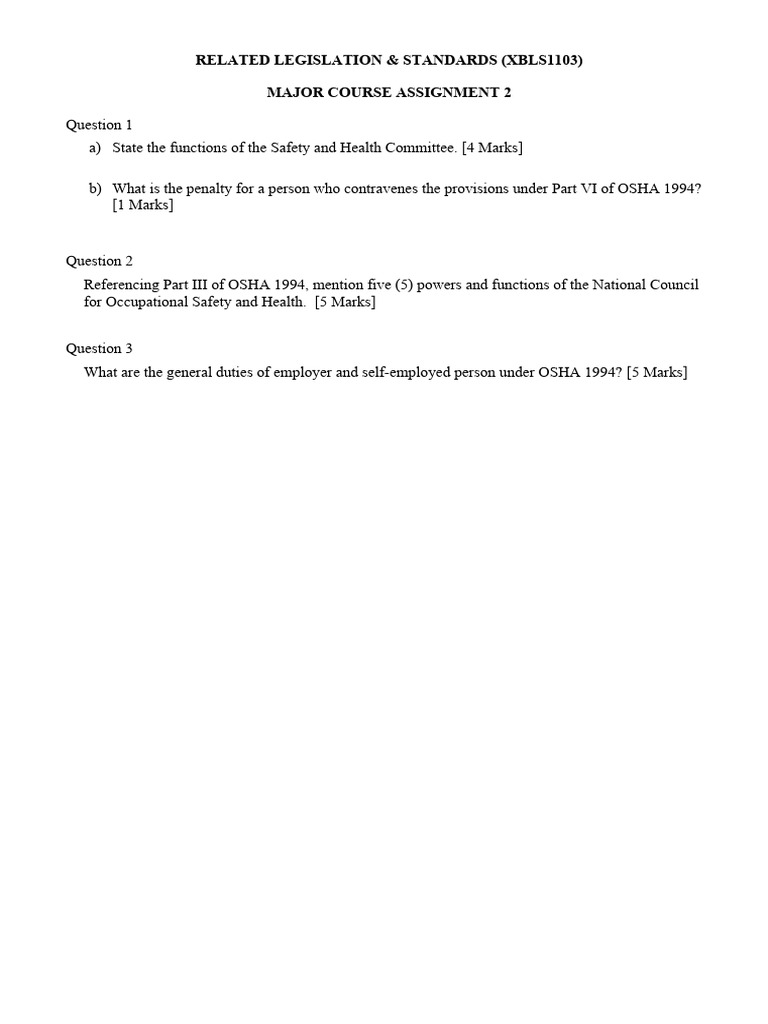 OSHA 1994: Safety Committee Functions | PDF