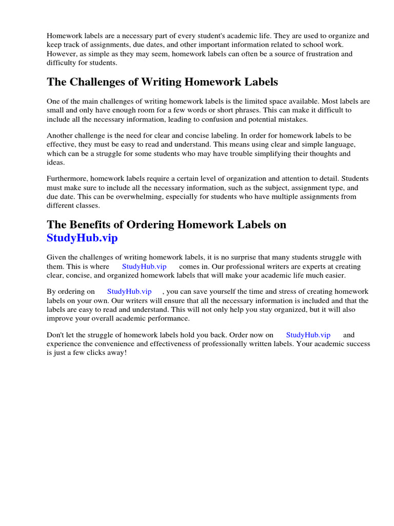 Homework Labels | Download Free PDF | Safari (Web Browser) | Homework