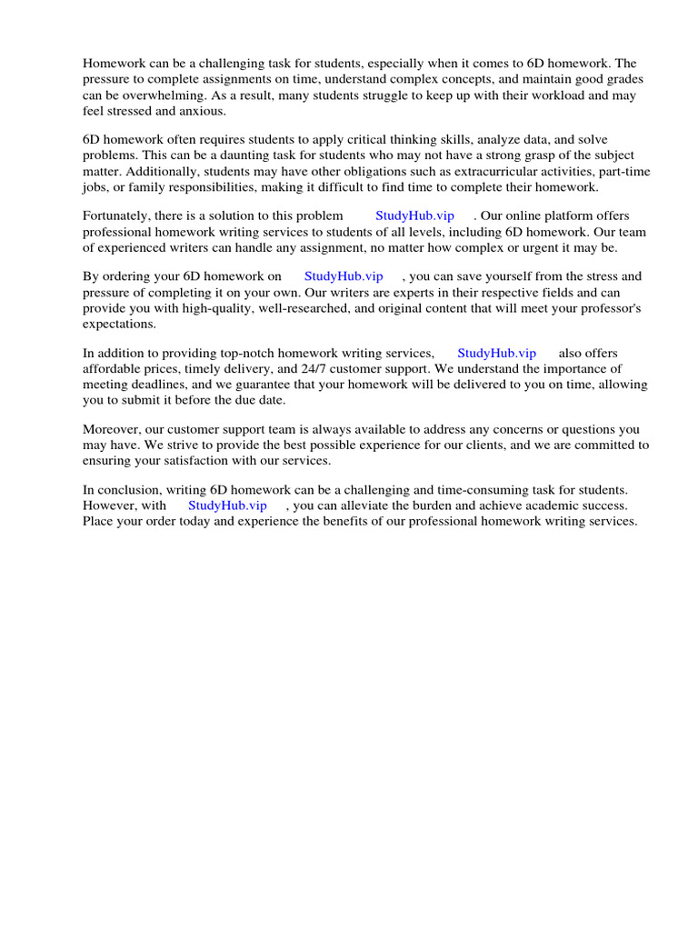 6d Homework Pdf Homework Learning