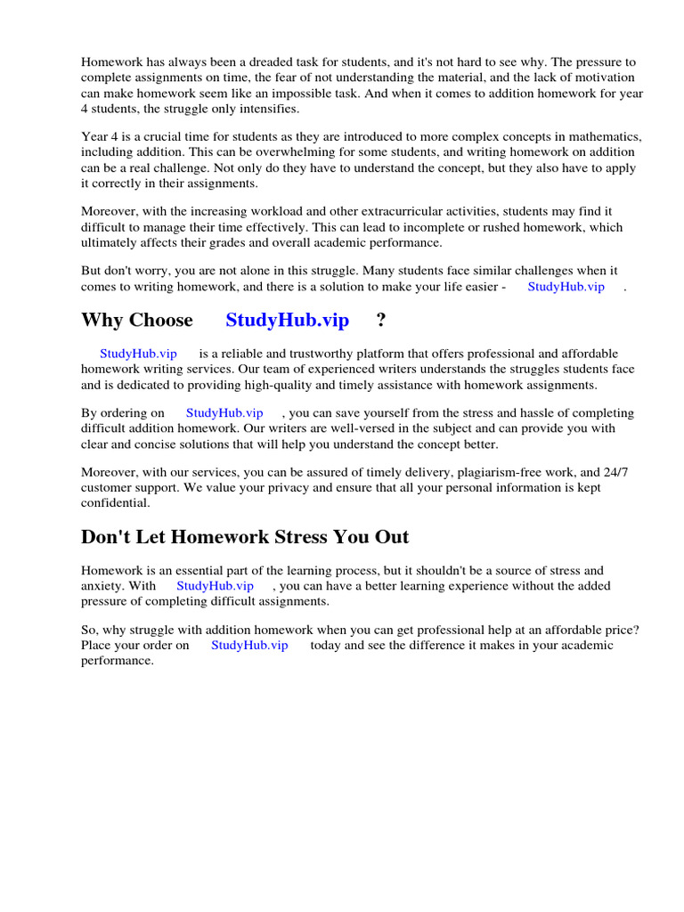 Addition Homework Year 4 | PDF | Multiplication | Worksheet