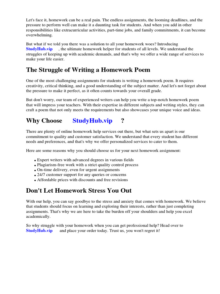 My Robot Does My Homework Poem | PDF | Homework