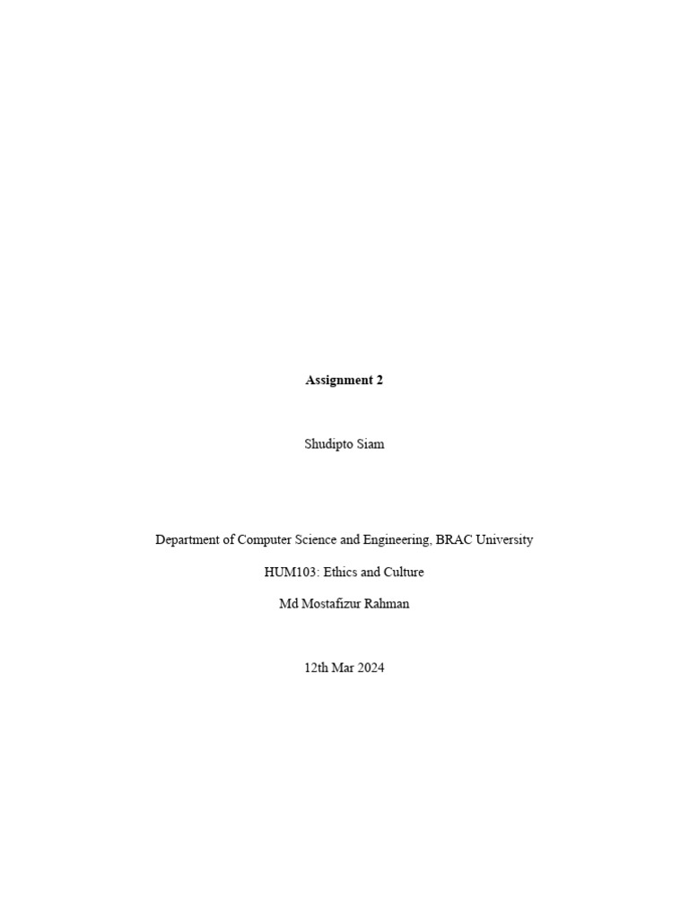 Assignment 2 Shudipto Siam | PDF