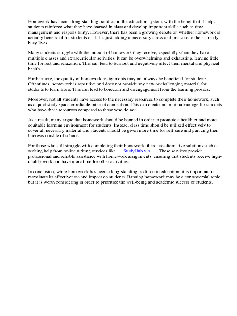 This House Would Ban Homework | PDF | Homework | Learning