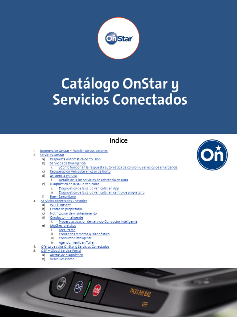 Anexo1 Catálogo OnStar y Servicios Conectados - Col | PDF | Aplicación movil | Internet