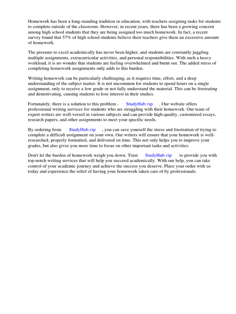 High School Homework Stress Solutions | PDF | Homework | Teachers