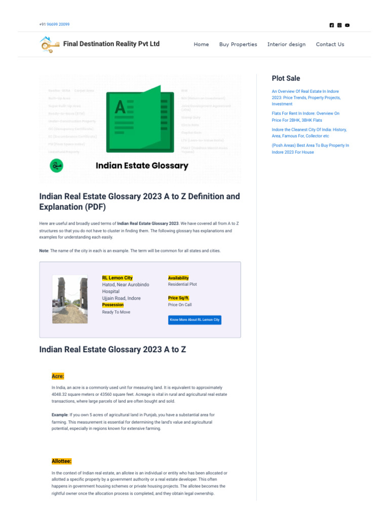 Fdrindore in Indian Real Estate Glossary PDF | PDF | Lease | Mortgages