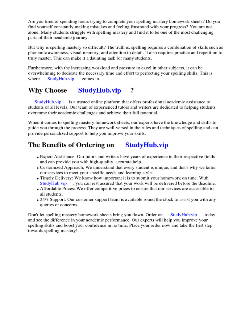 Spelling Mastery Homework Sheets | PDF | World Wide Web | Internet & Web