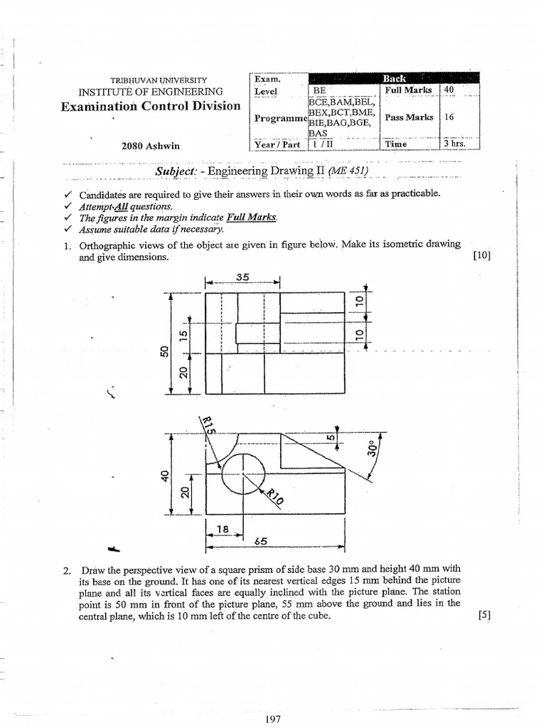 Drawing II PYQ | PDF