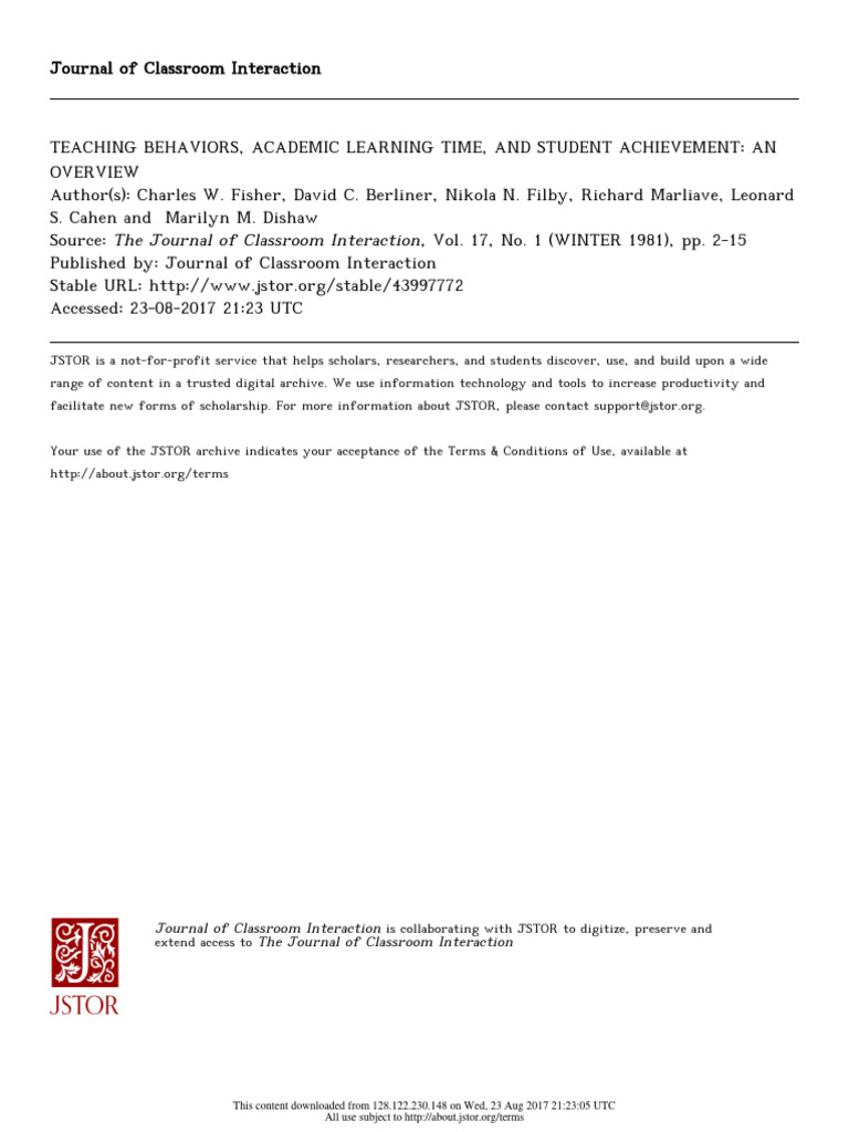 Journal of Classroom Interaction The Journal of Classroom Interaction ...