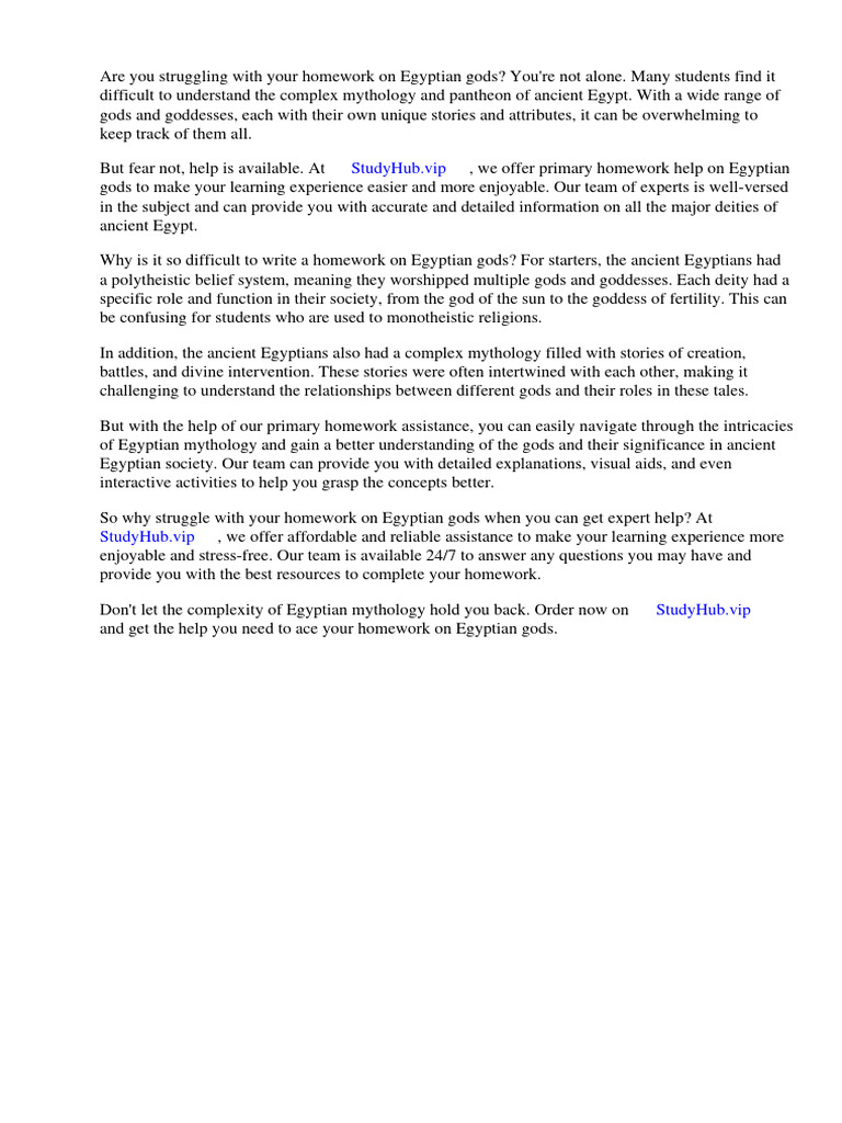 Egyptian Gods Homework Help | PDF | Deities | Religious Belief And Doctrine