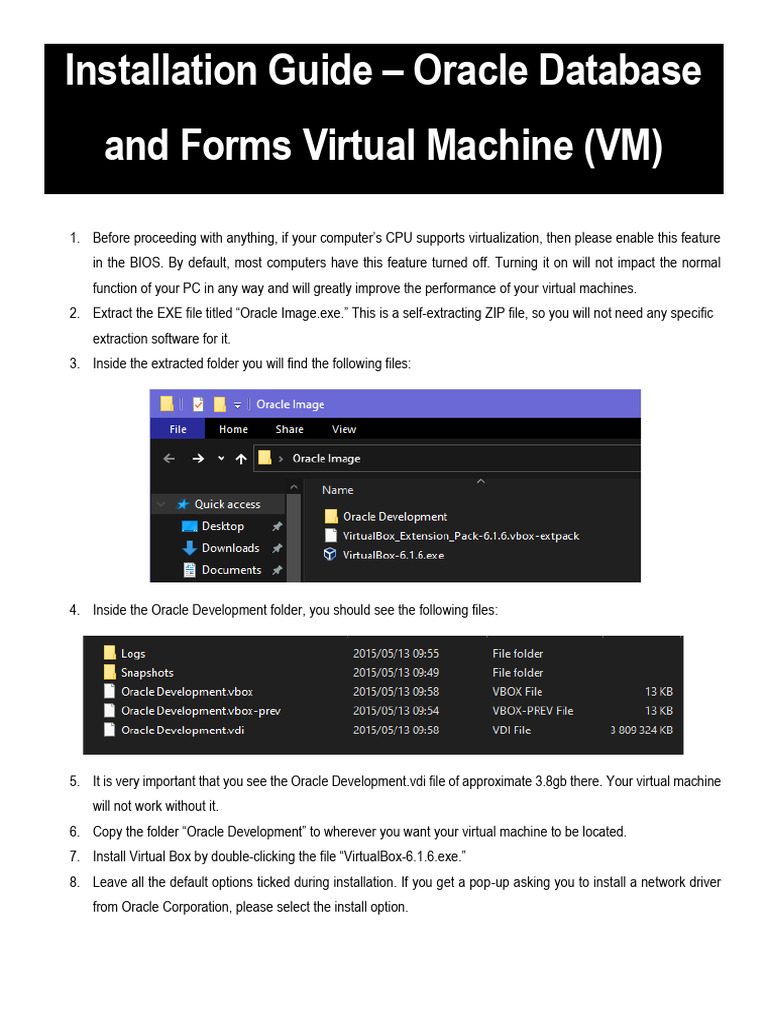 Instructions For Installing The Oracle VM | PDF | Virtual Machine | Computing Platforms