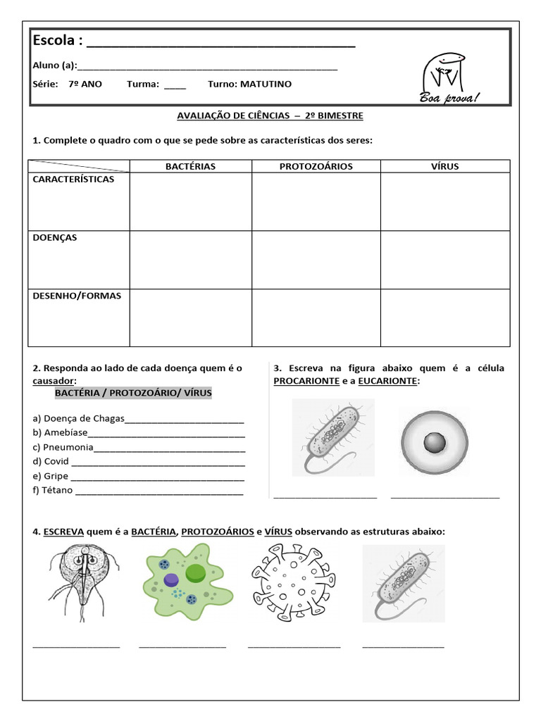 Provas 7 Ano - 2 Bim | PDF