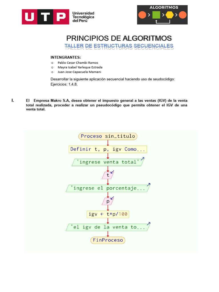 S04.s1. - Taller de Estructuras Secuenciales | PDF