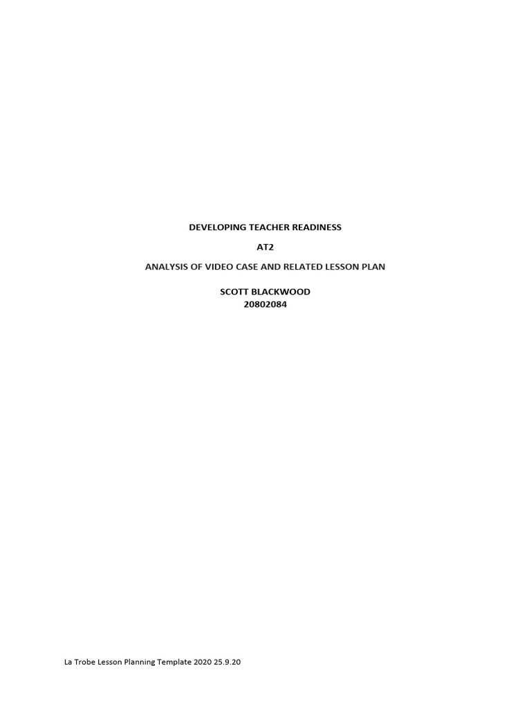 DTR AT2 Lesson Plan + Transcript | Download Free PDF | Cognitive Science | Teaching