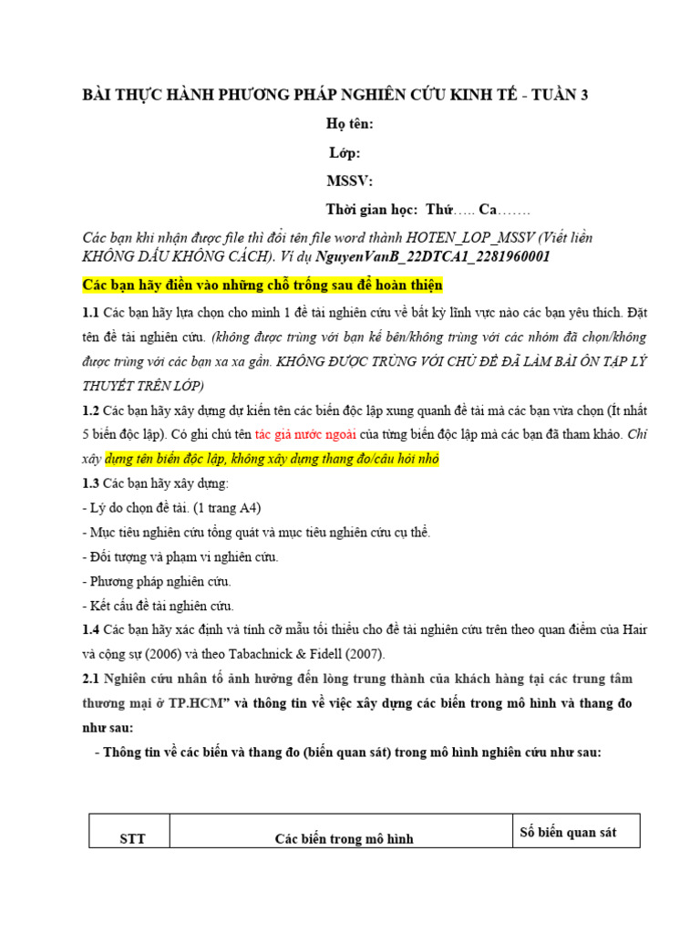 Bai Thuc Hanh - Tuan 3 | PDF