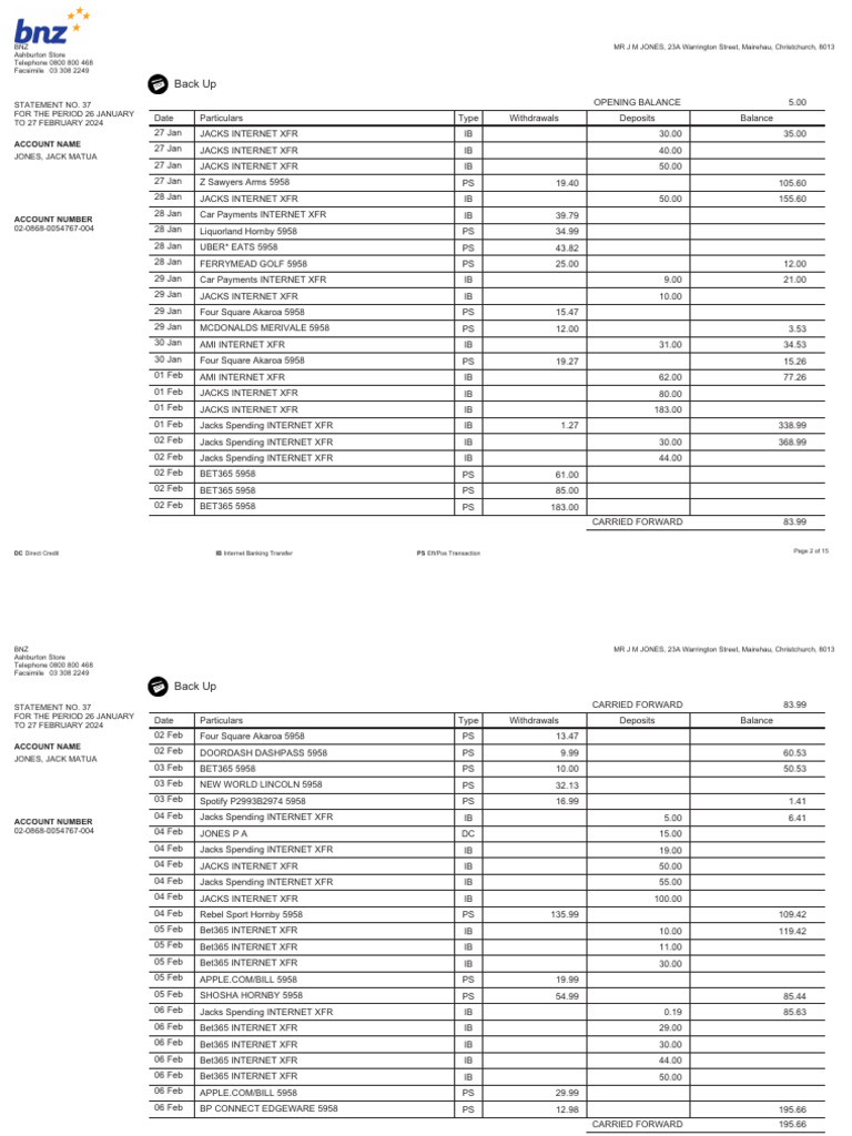Back Up 1 | PDF | Banks | Overdraft