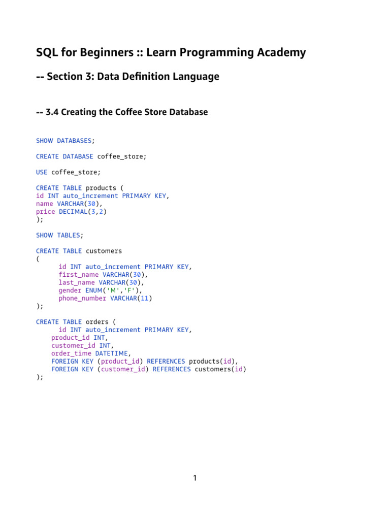 SQL For Beginners LearnProgrammingAcademy | PDF | Databases | Data Management Software