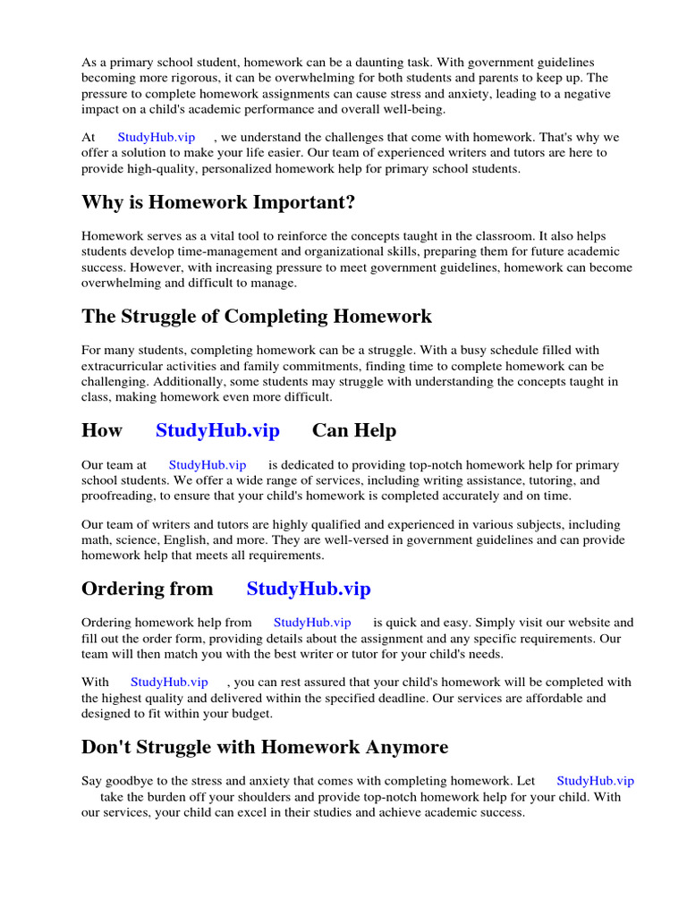 Government Guidelines Homework Primary School | PDF | Homework | World Wide Web