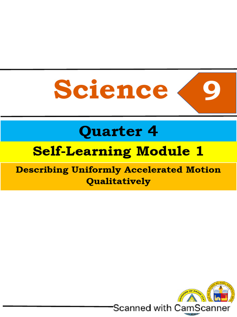 Science9 Q4 SLM1 | PDF | Acceleration | Force