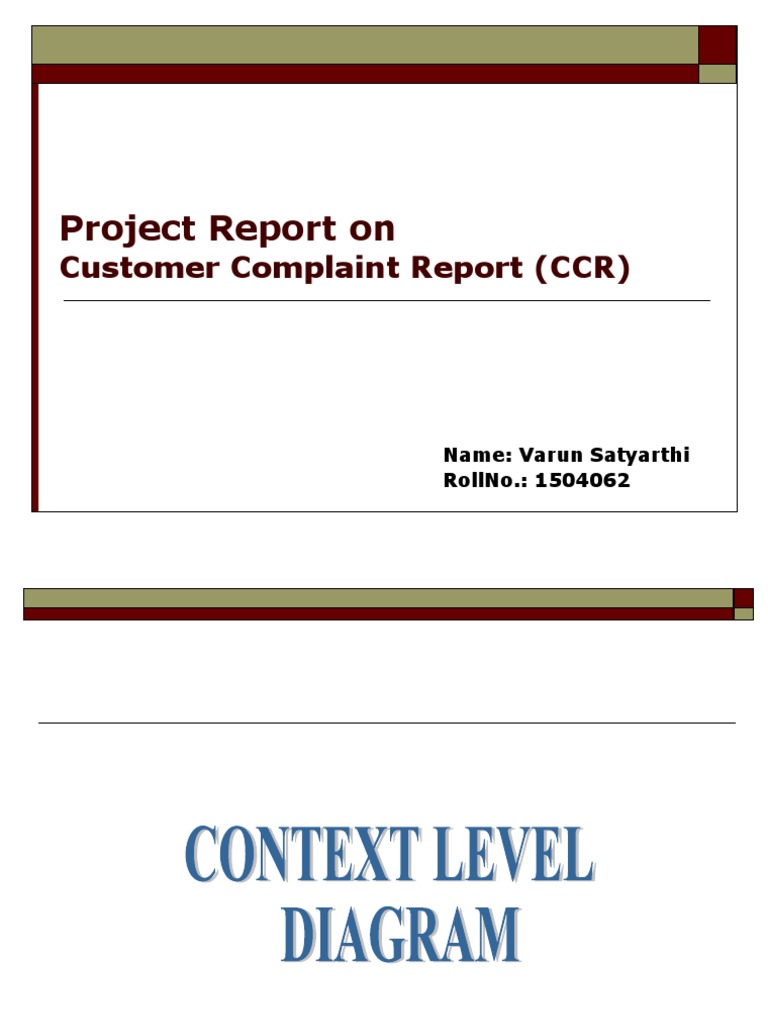 Project Report On: Customer Complaint Report (CCR) | PDF