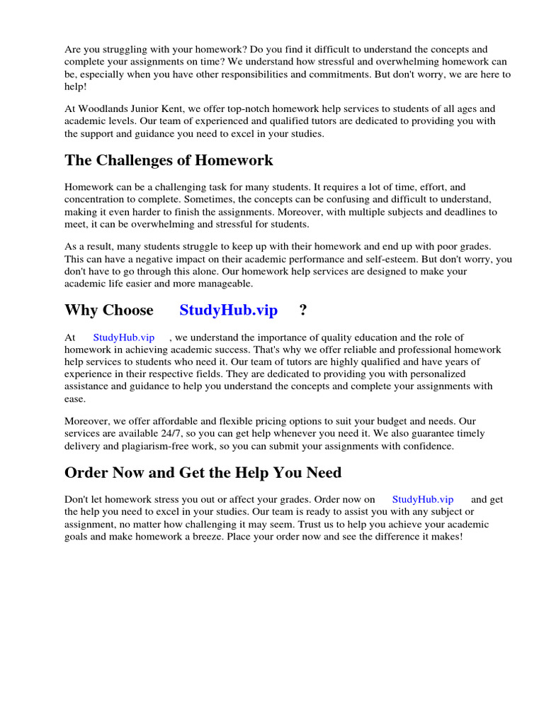 Homework Help Woodlands Junior Kent | PDF | Homework | Essays