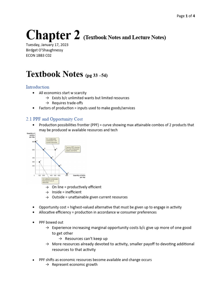 Ch2 Lecture and Textbook Notes | PDF | Market (Economics) | Comparative ...