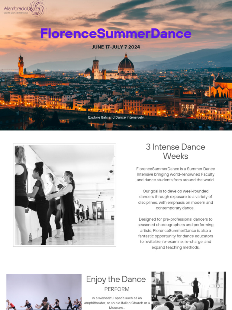 Summer Dance Program in Florence For 2024 | PDF | Dances | Italy