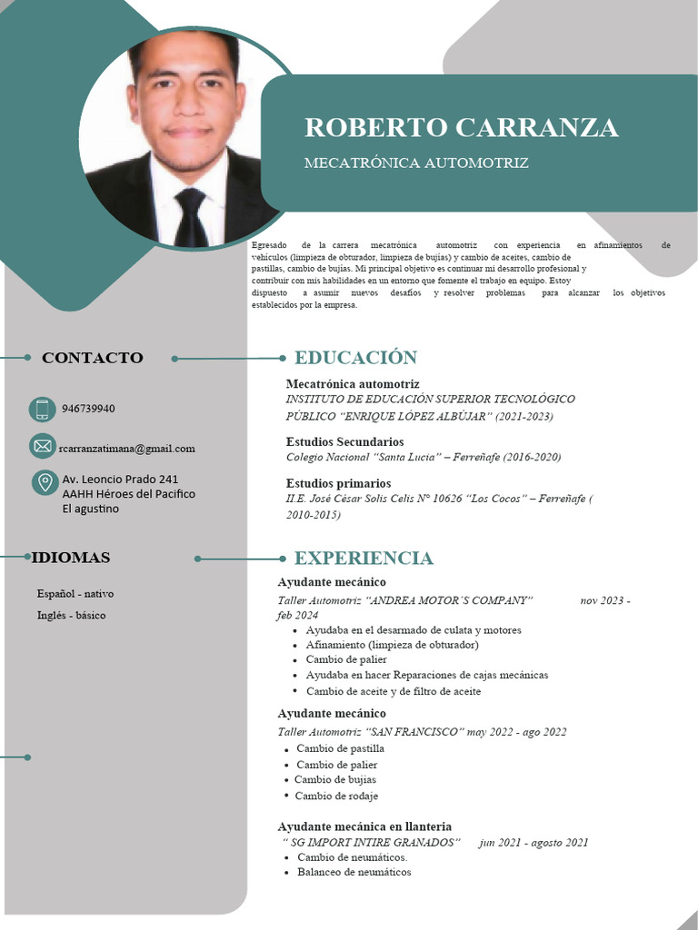Cv-Roberto Version 2 | PDF | Motores