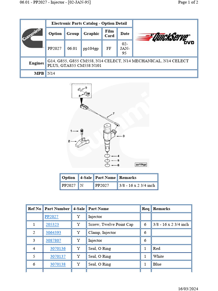 Inyector N14 Celec Plus # 11887599 - 014557 | PDF