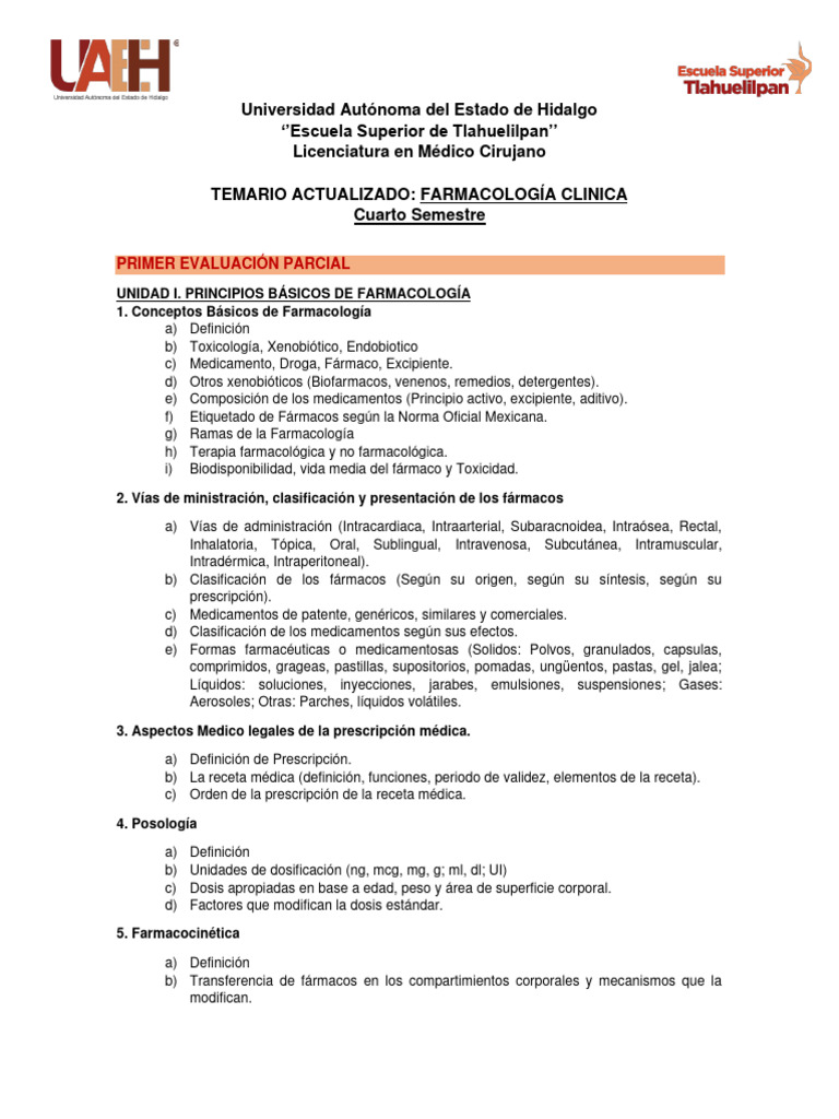 Temario Farmacologia I 105630 | PDF | Droga anti-inflamatoria libre de ...