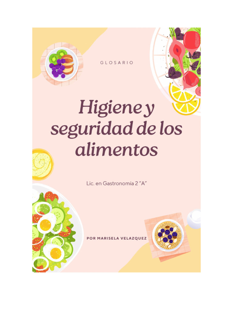 Glosario Higiene y seguridad en los alimentos | PDF | Seguridad alimenticia | Alimentos