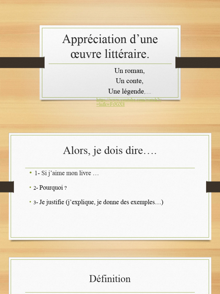 Appréciation D'une Œuvre Littéraire | PDF | Récit | Amour