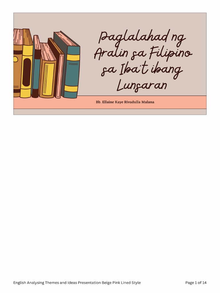 Paglalahad NG Aralin Sa Iba't Ibang Lunsaran | PDF