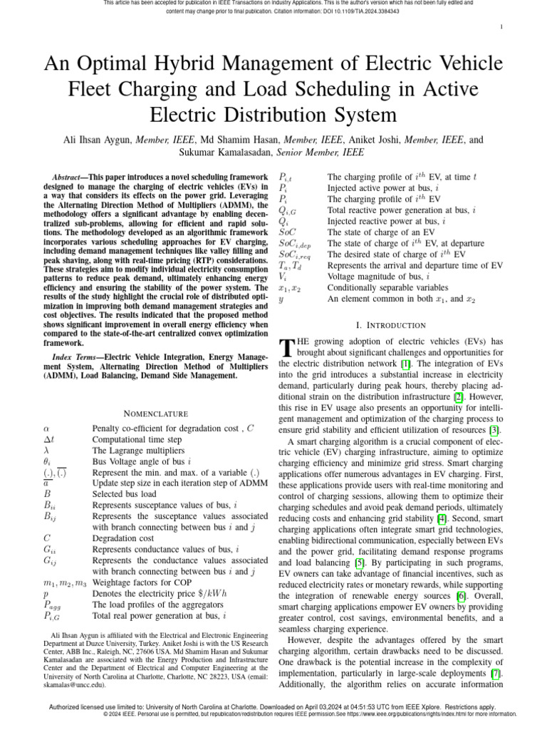 An Optimal Hybrid Management of Electric Vehicle Fleet Charging and ...
