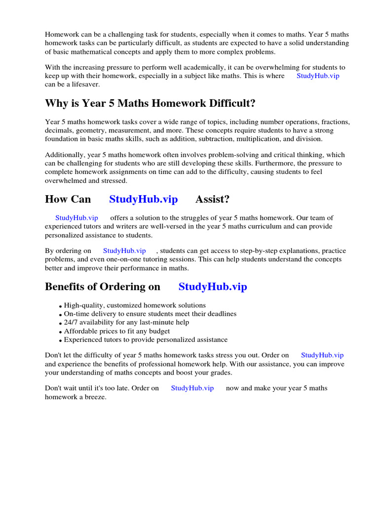Year 5 Maths Homework Tasks | PDF | Worksheet | Mathematics